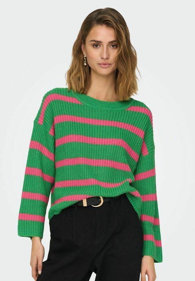 JDY GESTREIFTER - Strickpullover - kelly green/grün - Zalando.de