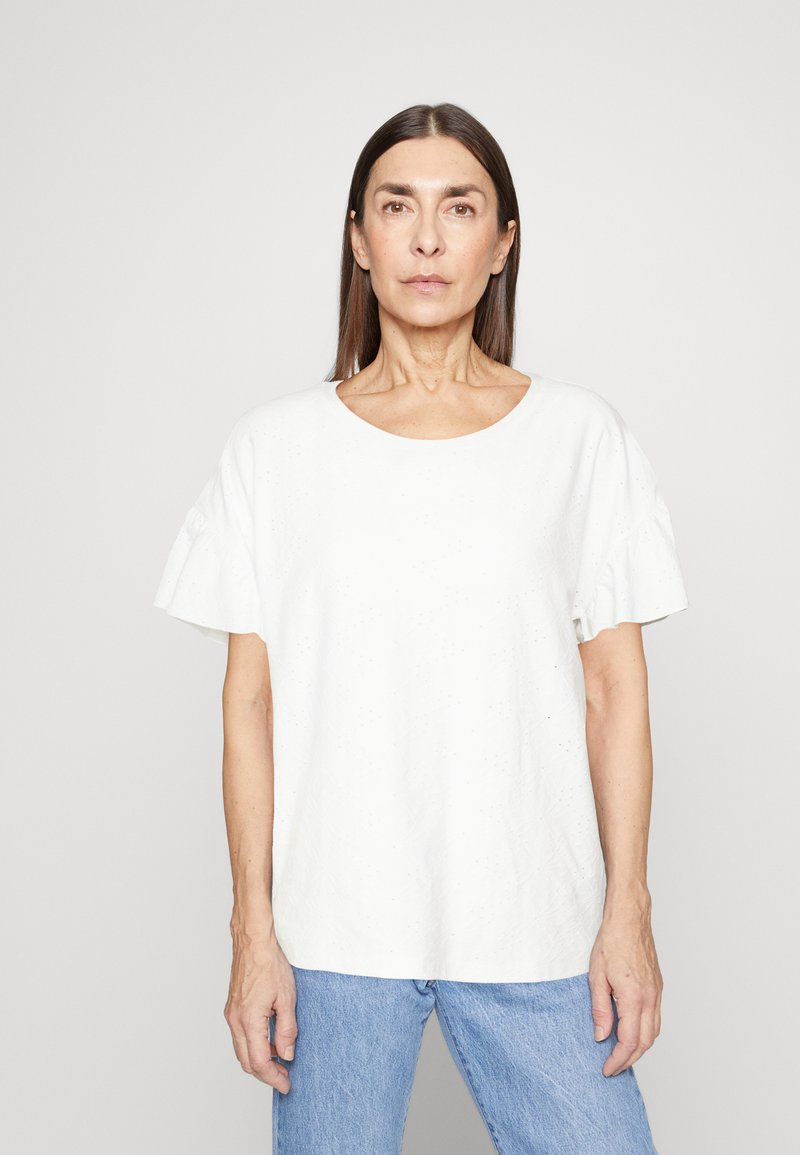 edc by Esprit OPEN STRUCTURE - T-shirt print - white/wit - Zalando.be