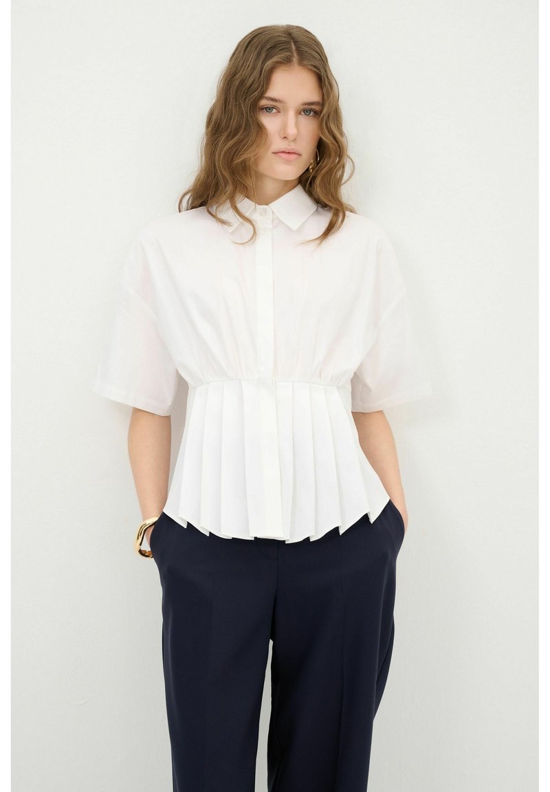 adL Button-down blouse - white/white - Zalando