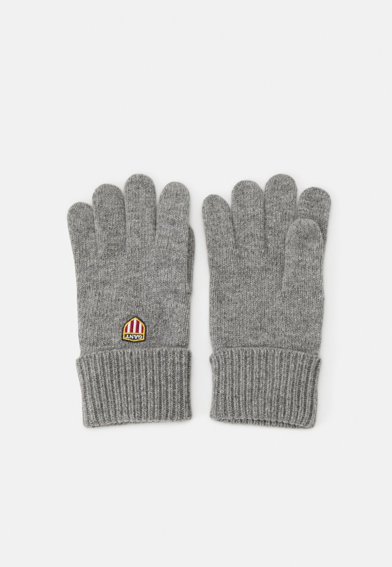 GANT BADGE GLOVES UNISEX - Fingerhandschuh - dark grey melange/grau ...