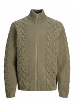 Jack & Jones PREMIUM REISSVERSCHLUSS - Strickjacke - brindle/grün ...