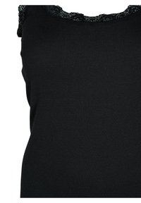 Zizzi 2-PACK WITH TRIM - Top - black bel air blue/dunkelblau - Zalando.ch