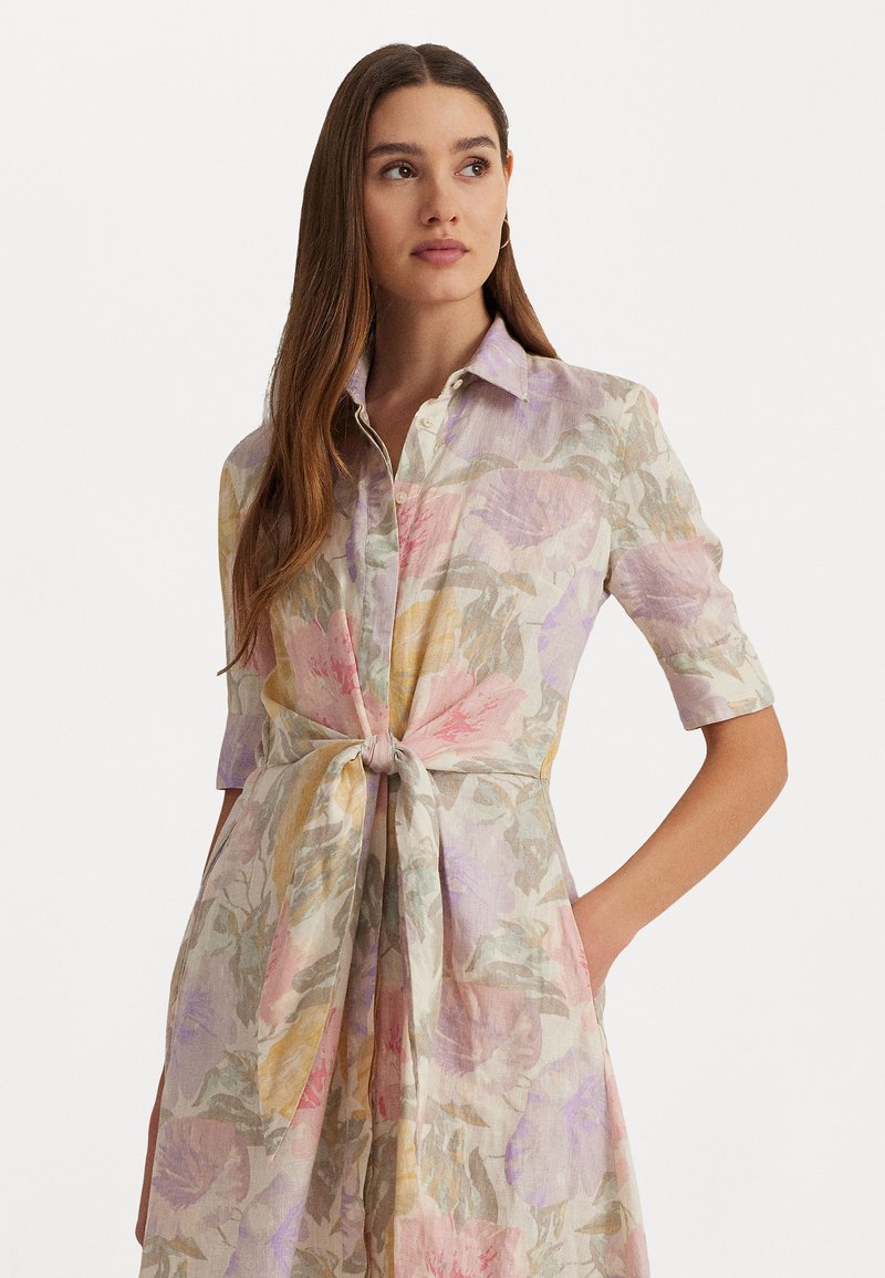 Lauren Ralph Lauren WAKANA ELBOW SLEEVE DAY DRESS - Shirt dress - cream multi/multi-coloured ...