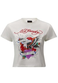 Ed Hardy VIBRANT BRAVE HEART - Triko s potiskem - white/bílá - Zalando.cz