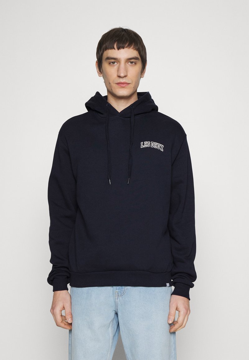 Les Deux BLAKE HOODIE - Sweatshirt - dark navy/ivory/mørkeblå - Zalando.dk