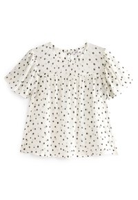 Next RUFFLE DETAIL SHORT SLEEVE TOP - Blouse - ecru spot/blanc - ZALANDO.BE