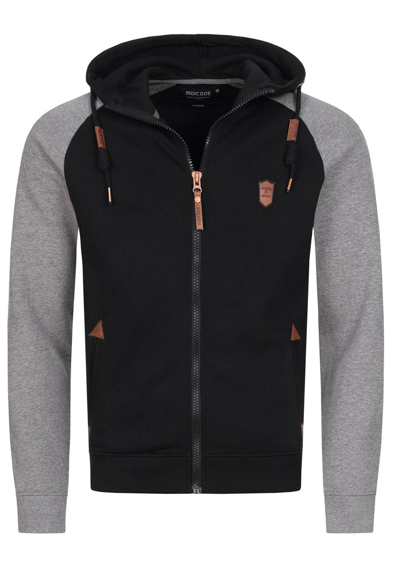 INDICODE JEANS ARBUTUS - Sweater met rits - black/zwart - Zalando.nl