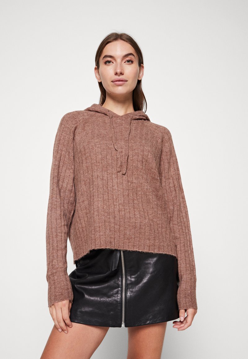 Vero Moda VMLULU LEFILE HOOD - Strickpullover - aztec/braun - Zalando.at