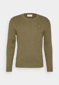 Abercrombie & Fitch ICON CABLE CREW - Strickpullover - black/schwarz ...