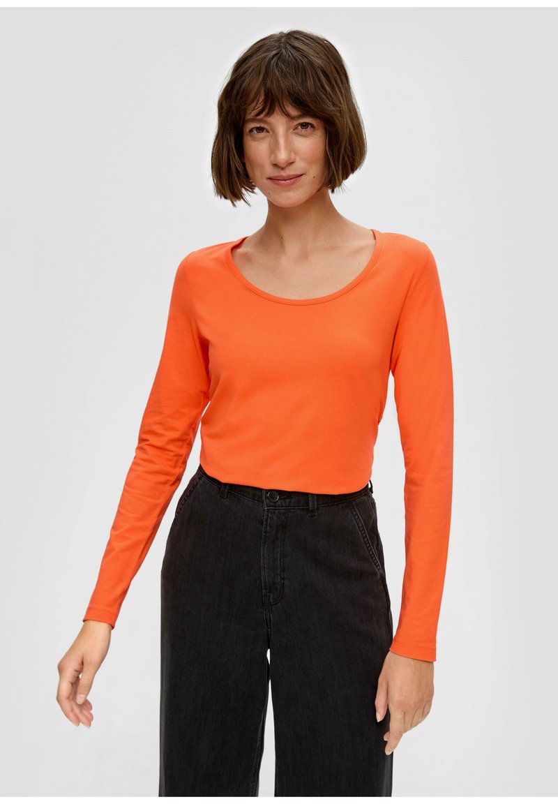 s.Oliver MIT SCOOP NECK - Langarmshirt - hellorange/orange - Zalando.ch