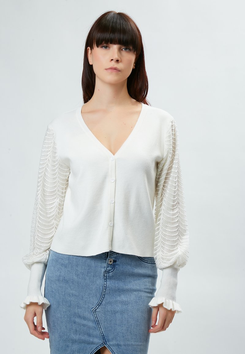 INFLUENCER FANCY SLEEVES - Chaqueta de punto - off white/crema - Zalando.es