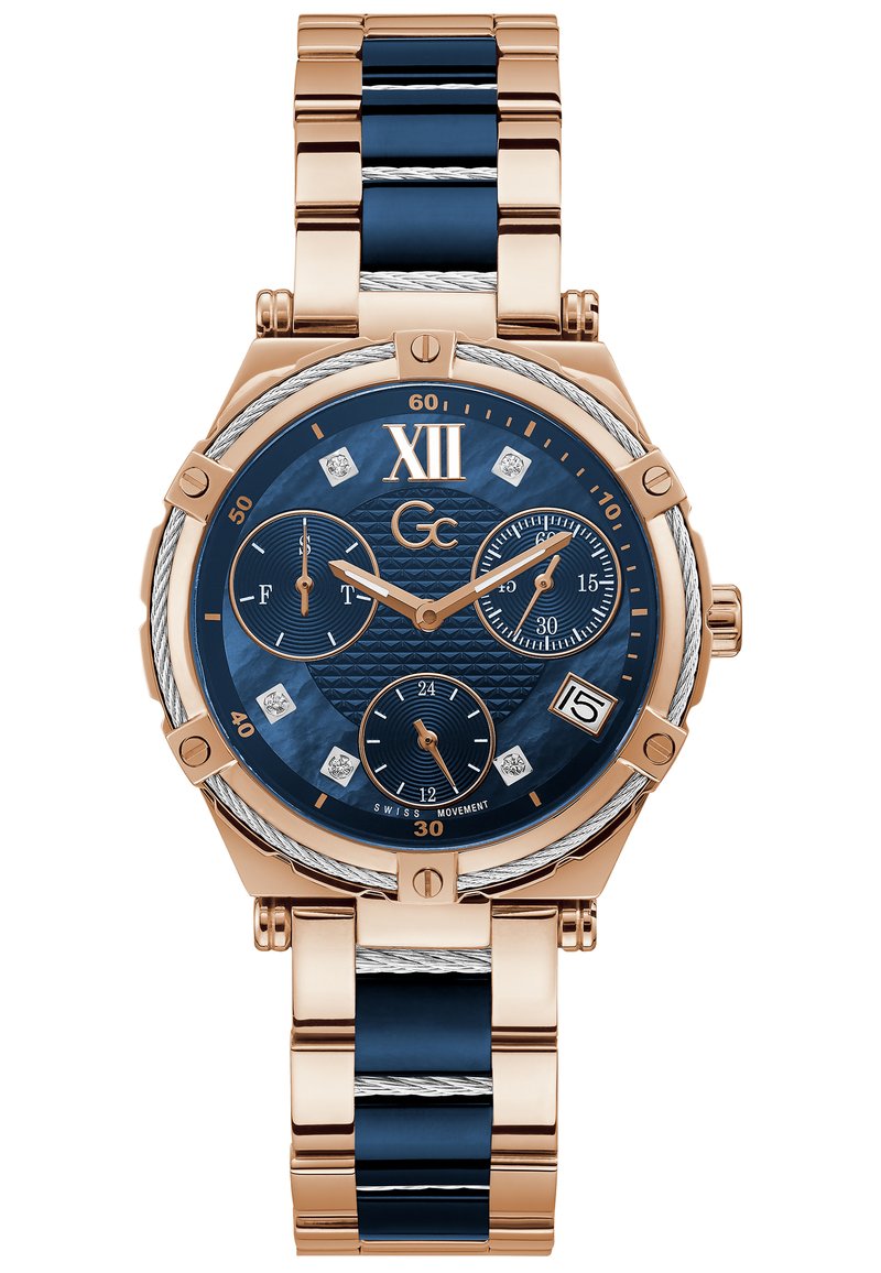 Gc Watches GC CABLESPORT - Kronografklockor - blue/rose gold-coloured ...