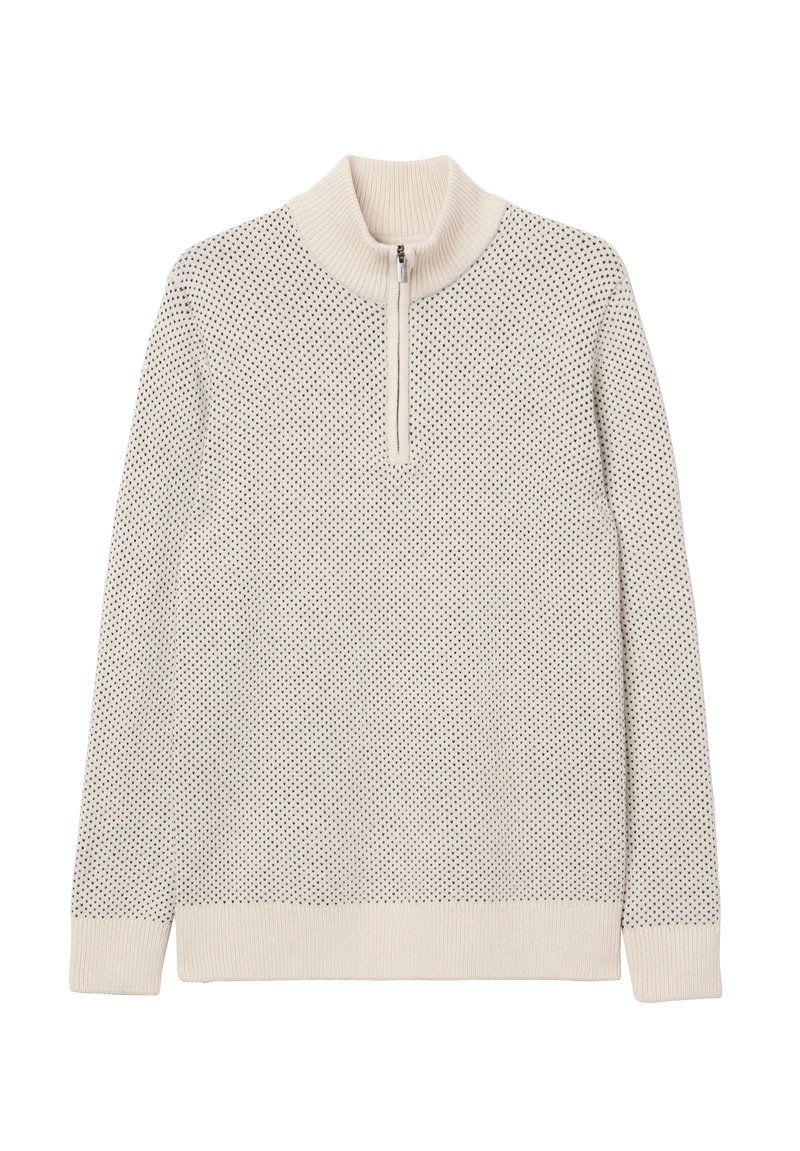 Dobber PETER HALF ZIP - Strickpullover - off white/grau - Zalando