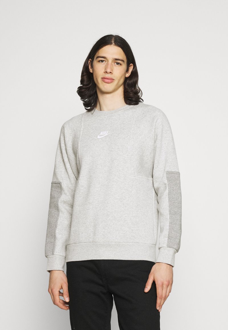 Nike Sportswear AIR CREW - Sweatshirt - grey heather/dk grey heather ...