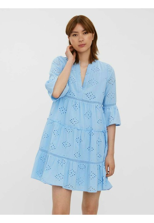 Vero Moda VMDICTHE 3/4 - Vapaa-ajan mekko - mottled light grey ...