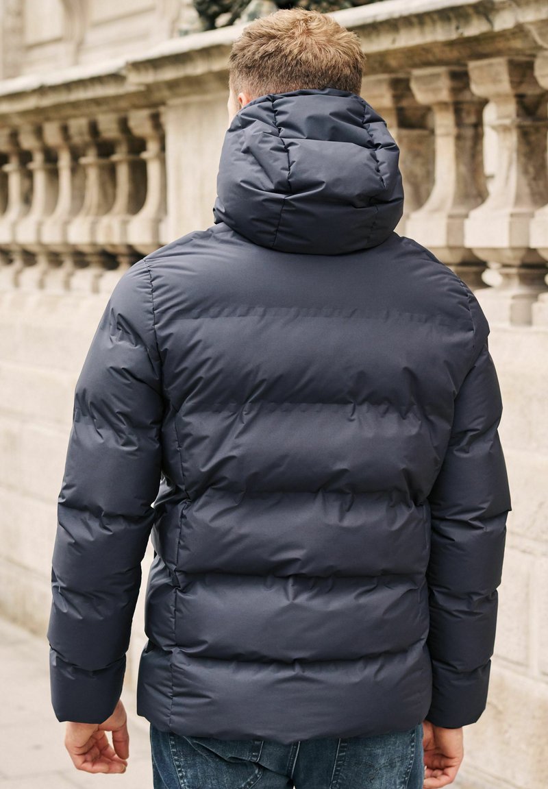 Next SHOWER RESISTANT HOODED PUFFER - Winter jacket - navy blue/blue ...