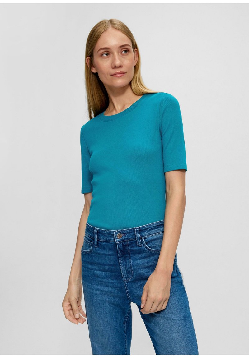 s.Oliver AUS STRETCH - T-Shirt basic - türkis/petrol - Zalando.de