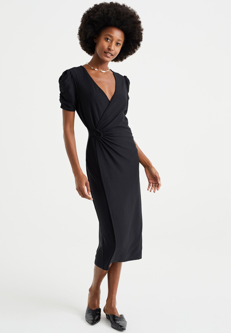 WE Fashion MET KNOOPDETAIL - Freizeitkleid - black/schwarz - Zalando.at