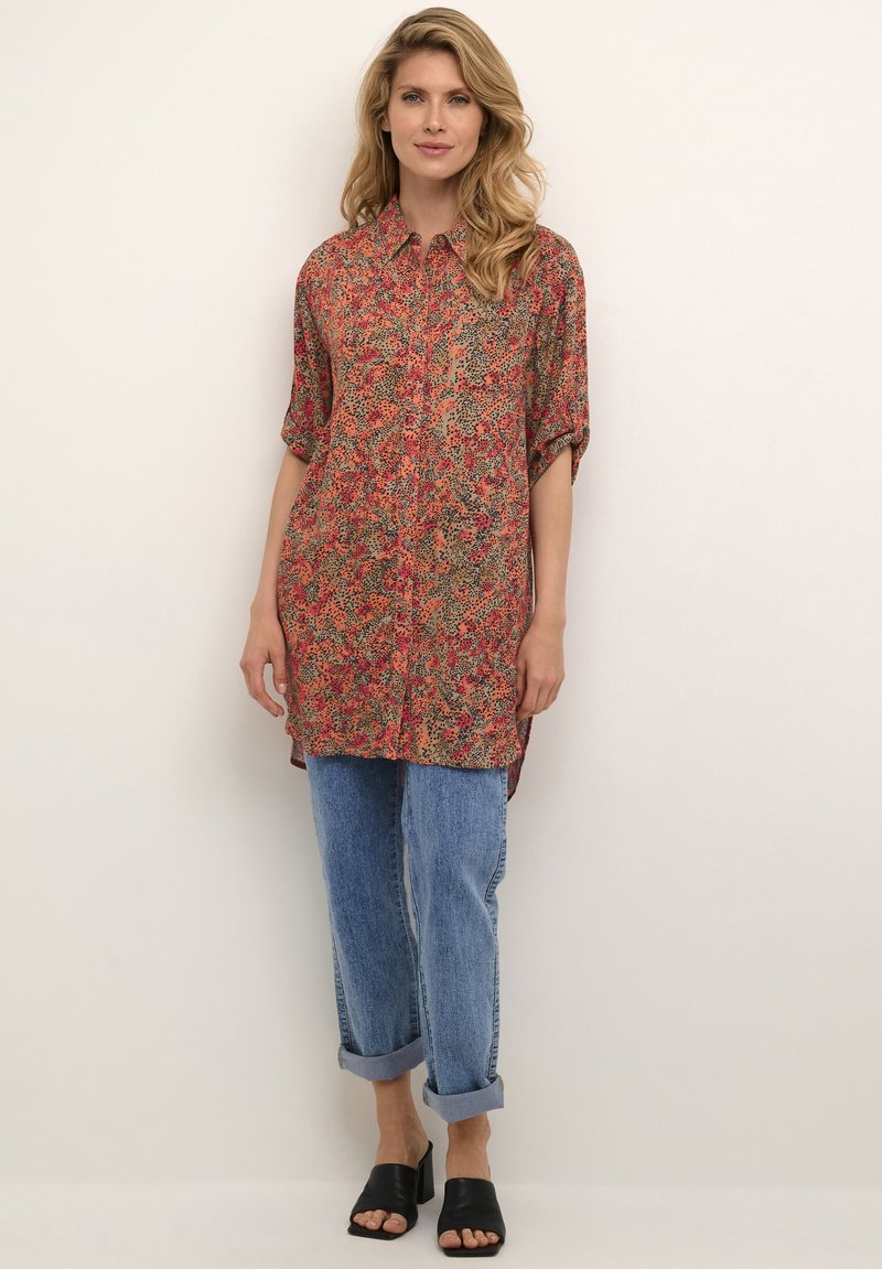 Kaffe BPJALEA MID THIGH 3/4 SLEEVES - Hemdbluse - red dot leo print/rot ...