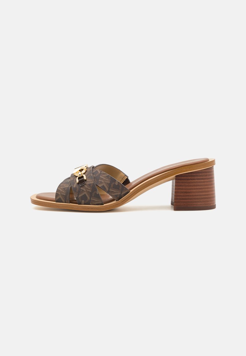 MICHAEL Michael Kors TIFFANIE - Heeled mules - brown/luggage/brown ...