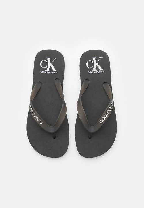 EA7 Emporio Armani SPORT TAPE SLIDE UNISEX - Matalakantaiset pistokkaat - black/gold/musta ...