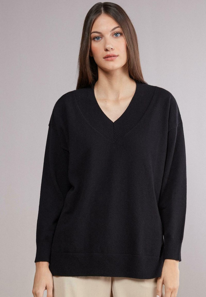 Falconeri ULTRASOFT V-NECK - Trui - black/zwart - Zalando.be