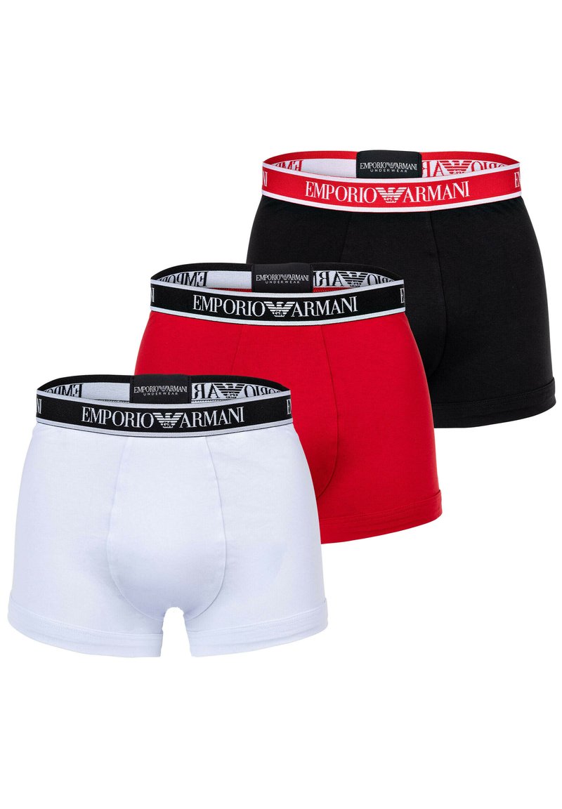 Emporio Armani TRUNK 3 PACK - Pants - weiß schwarz rot/red - Zalando