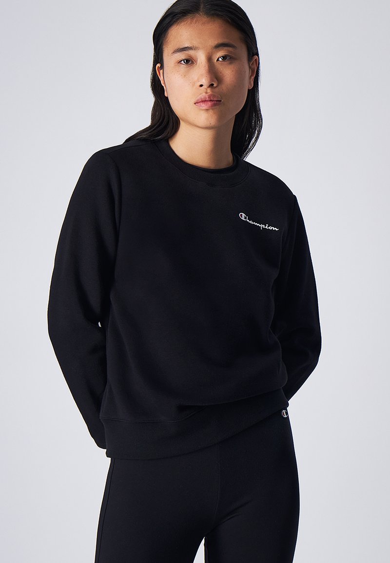 Champion CLASSIC CREWNECK SMALL LOGO AMERICAN CLASSIC - Sweater - black ...