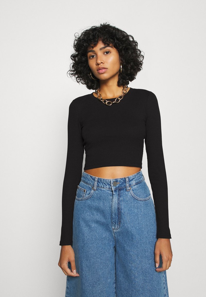 Monki Top s dlouhým rukávem - black dark/černá - Zalando.cz