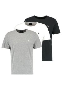Abercrombie & Fitch 3-Pack Icon Crew Tee - T-shirt basic - white/grey/black/bianco - Zalando.it