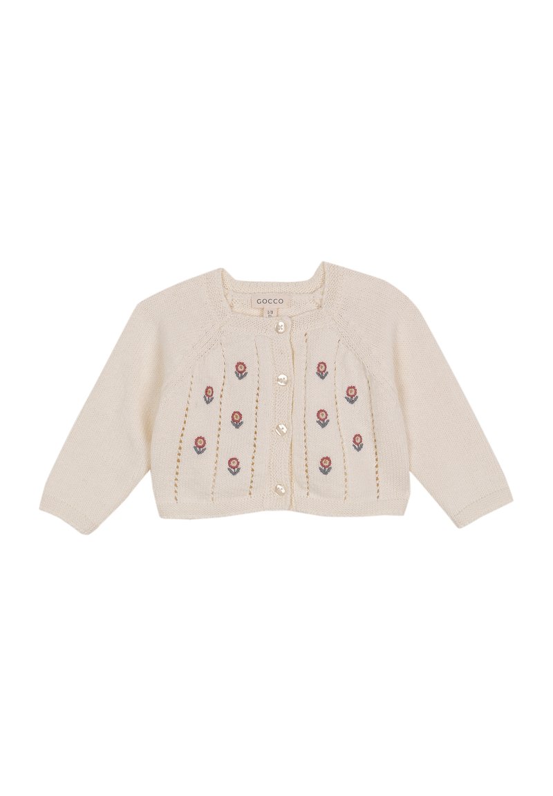 GOCCO EMBROIDERED FLOWERS - Cardigan - crudo/off-white - Zalando