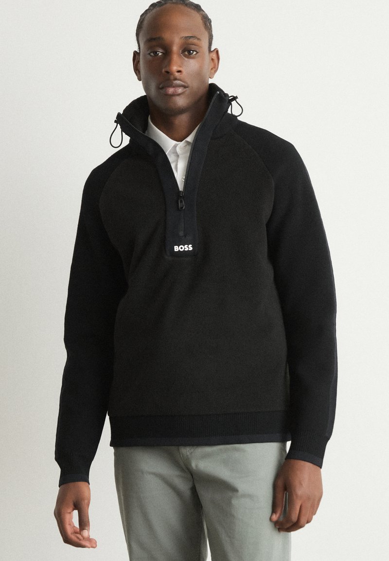 BOSS ZARTIC - Fleece jumper - black - Zalando