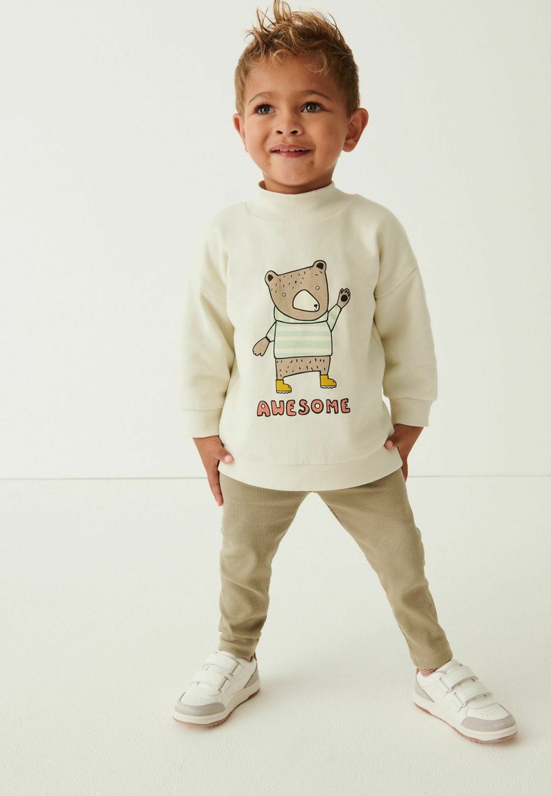 Next BEAR PRINT SWEATSHIRT AND RIBBED LEGGING SET - Mikina - cream ...