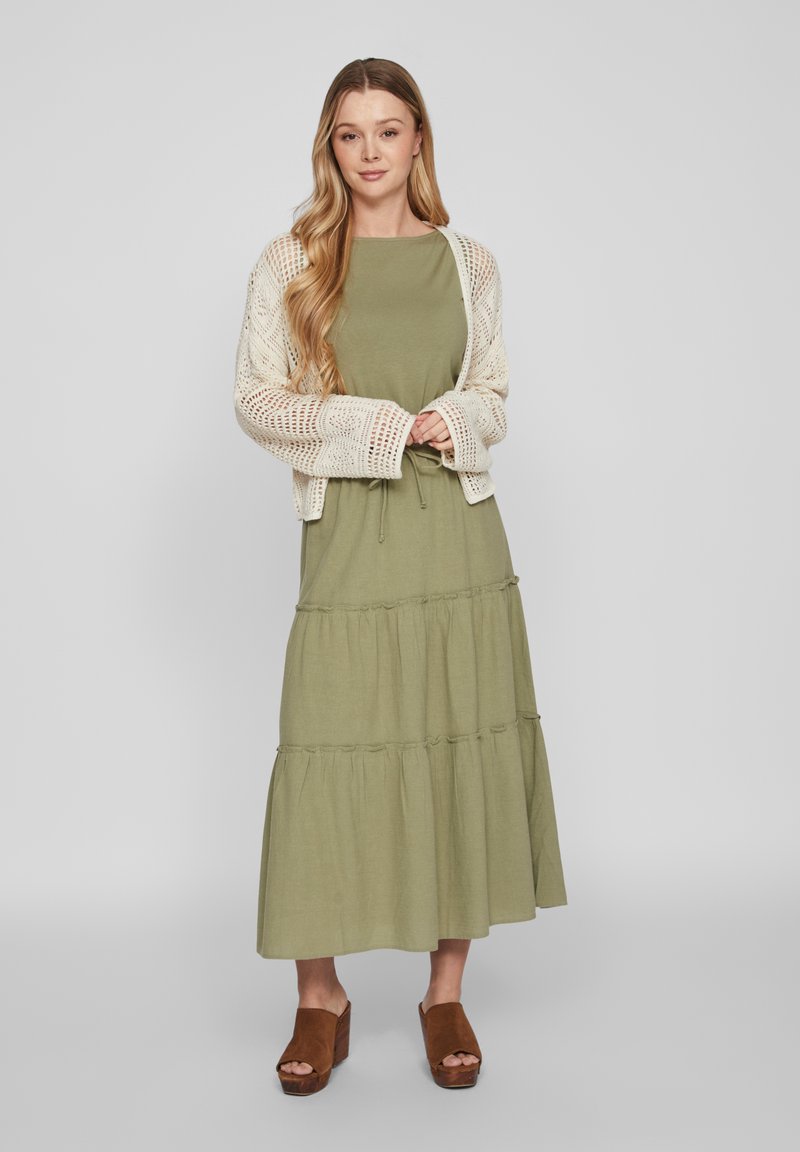 VILA LUNA - Adīta jaka - birch/pelēkbalts - Zalando.lv