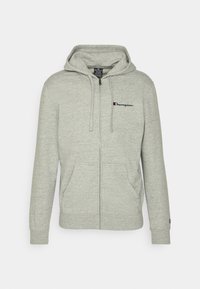 Champion ICONS HOODED FULL ZIP SMALL LOGO - Lukuga pusa - grey melange ...