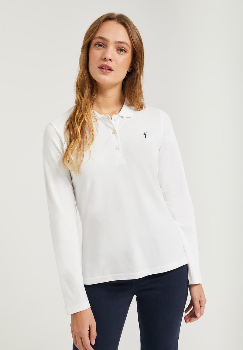 Polo Club LONG SLEEVE CUSTOM FIT PETRA GO B ML - Polo - white/blanco ...