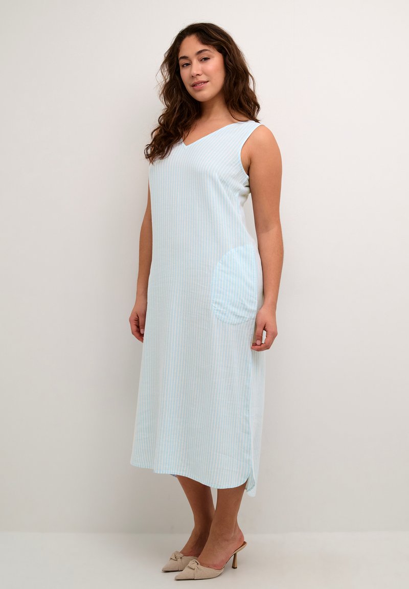 Kaffe MILIA SLEEVELESS - Jurk - windsurfer chalk stripe/blauw - Zalando.nl