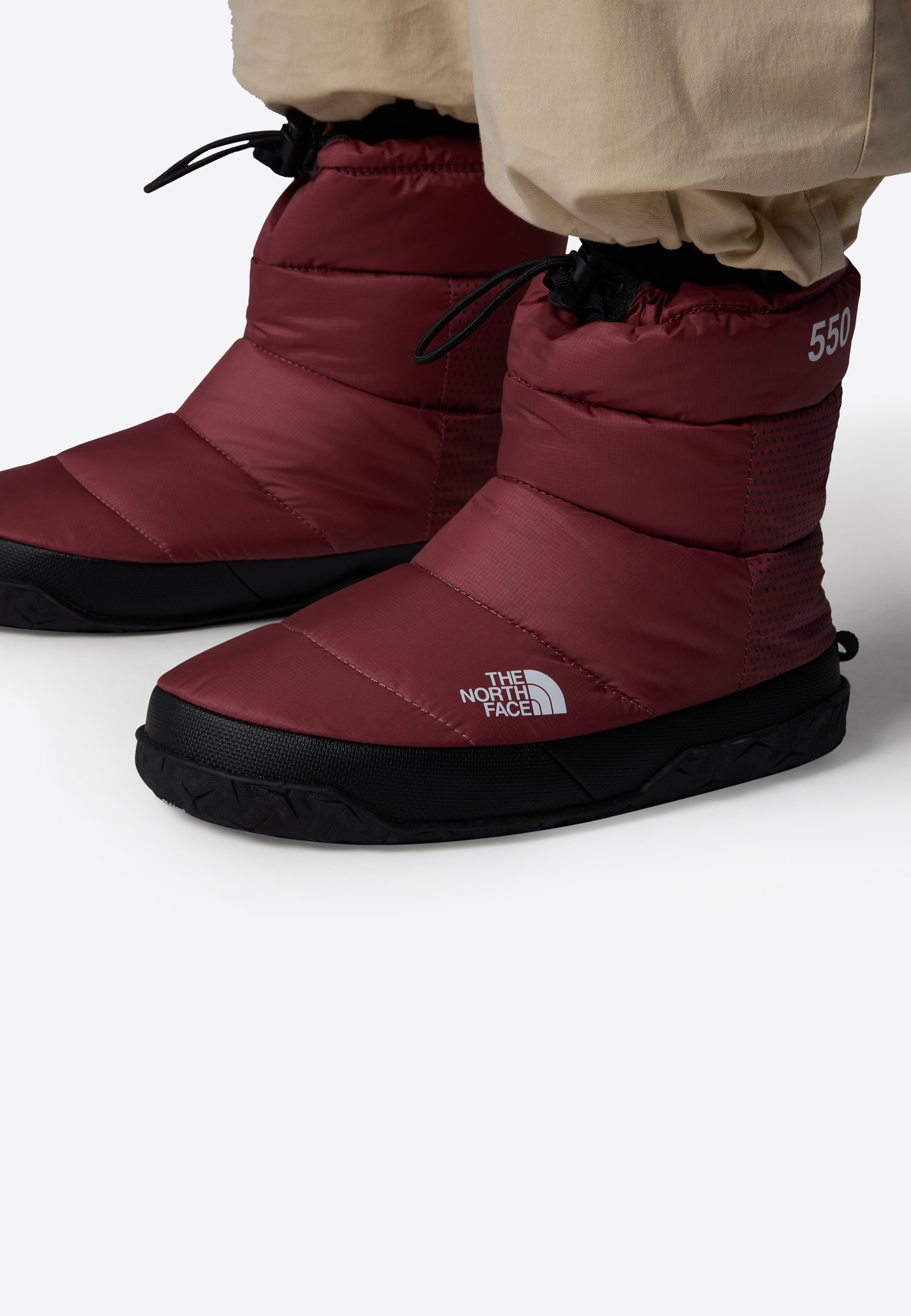 The North Face NUPTSE Snowboot Winterstiefel canyon dust tnf black dunkelrot Zalando