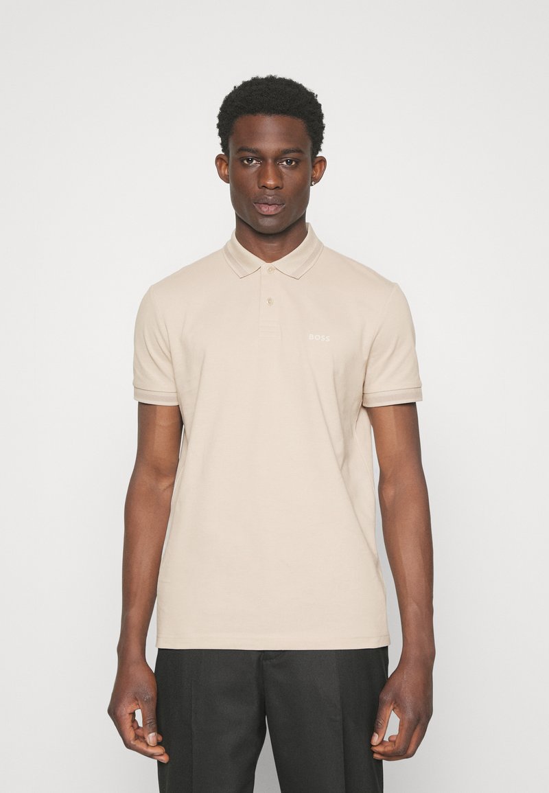 BOSS COTTON PIQUEE REGULAR FIT LOGO POLO - Polo shirt - medium beige ...