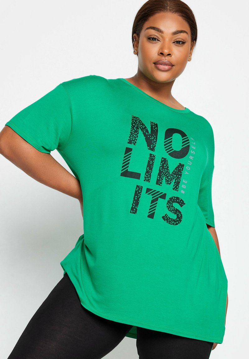 Yours Clothing NO LIMITS SLOGAN - T-shirt imprimé - Green/vert - ZALANDO.FR