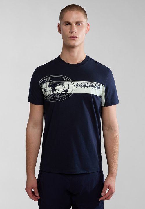 Napapijri BOLLO - T-Shirt print - blue marine/dunkelblau - Zalando.ch