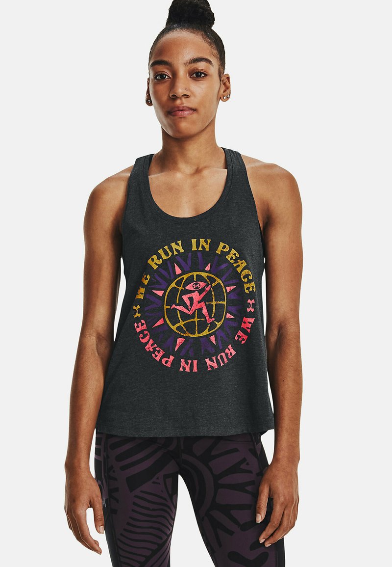Under Armour SLEEVELESS UA RUN IN PEACE TANK - Top - black - Zalando.ie
