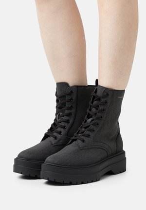 Tommy Hilfiger BUCKLE LACE UP BOOT - Schnürstiefelette - black/schwarz - Zalando.at