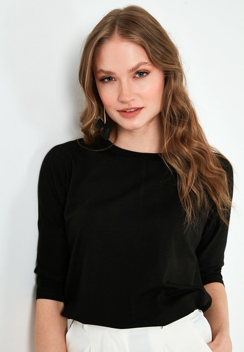 Ellos Collection ANNA - Top s dlouhým rukávem - schwarz/černá - Zalando.cz