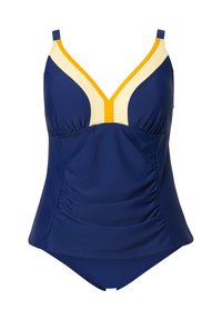 Ulla Popken BLOCK TANKINI SET - Bikini - dark indigo/azul marino ...