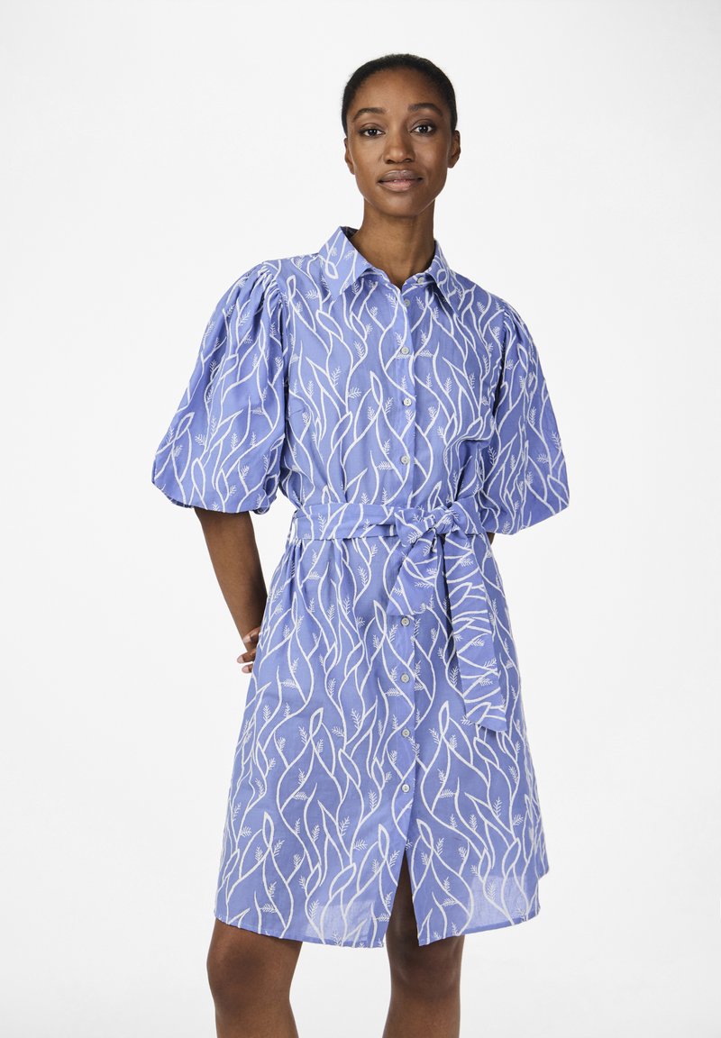 YAS YASMILIA SHIRT DRESS - Shirt dress - blue heron/light blue ...