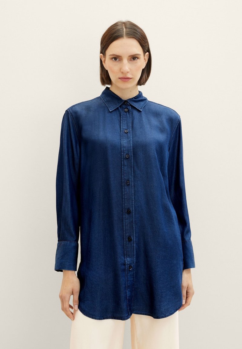 TOM TAILOR Hemdbluse - clean mid stone blue denim/blue denim - Zalando.de