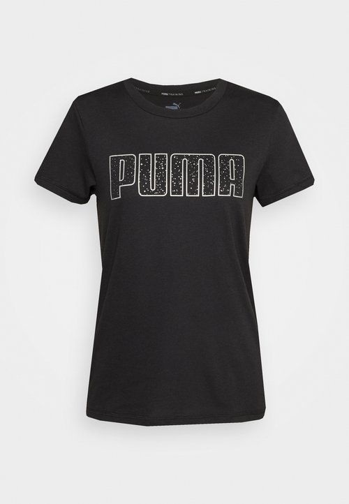 Puma METALLIC LOGO TEE - T-Shirt print - black/silver/schwarz - Zalando.ch