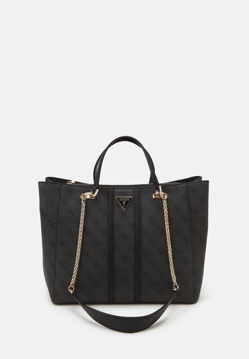 Guess NOREEN GIRLFRIEND CARRYALL - Handbag - coal logo/dark grey ...