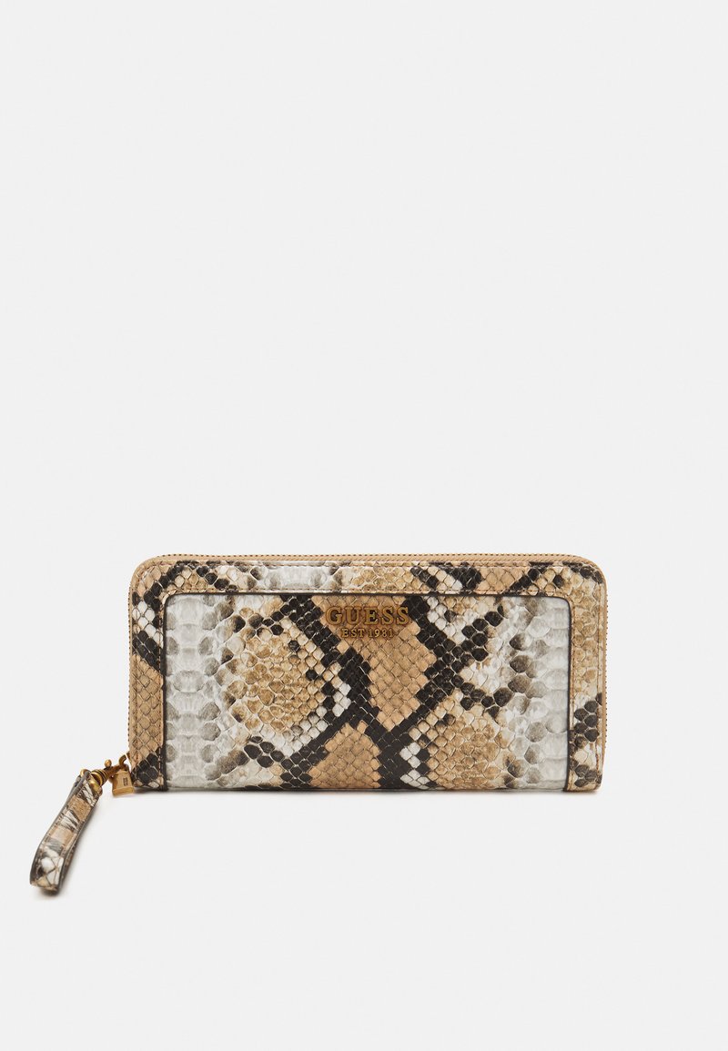 Guess LARGE ZIP AROUND - Portefeuille - natural python/écru - ZALANDO.FR